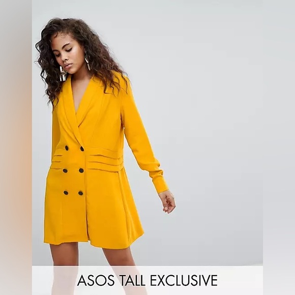 ASOS | Dresses | Asos Design Tall Tux Mini Dress With Pleat Detail ...